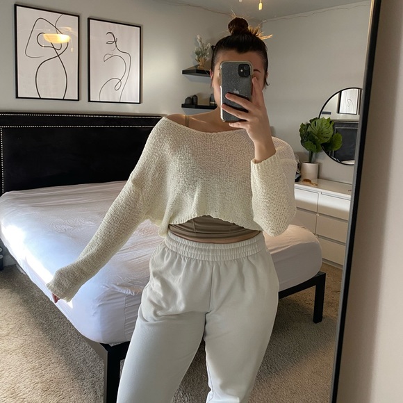 Princess Polly | Sweaters | Princess Polly Cropped Cream Sweater | Poshmark